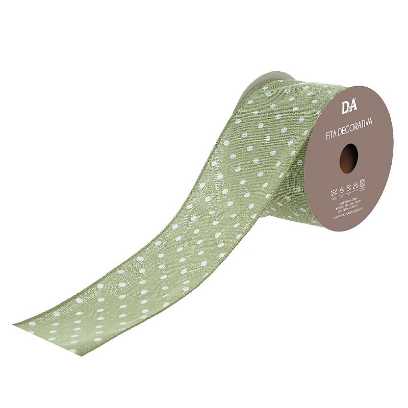 FITA ARAMADA TECIDO POA VERDE 9,14m - Raffaello Presentes e Decorações ...