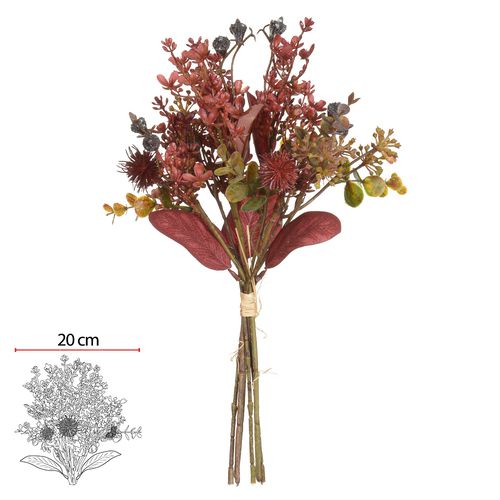 BUQUE MAMONA RAMALHETE MISTO X6 (VERMELHO) 36cm - Raffaello Presentes e ...