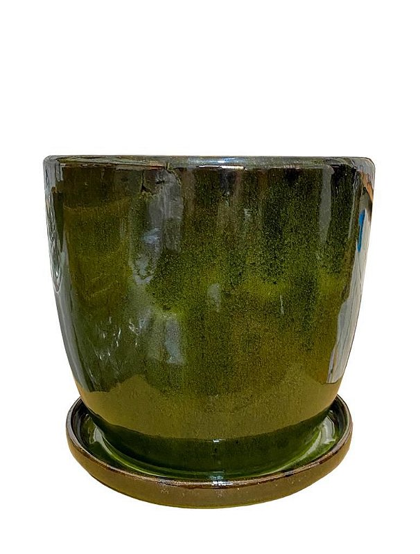 VASO COM PRATO RICO VERDE MUSGO ESTILO VIETNAMITA - Raffaello Presentes ...