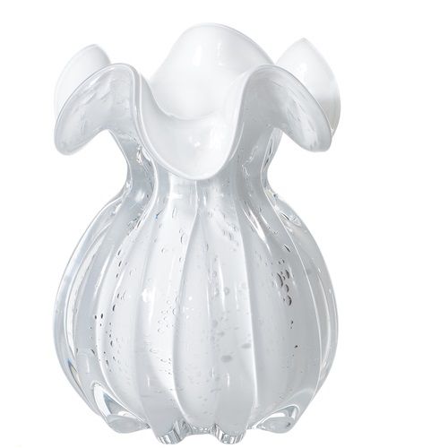VASO DECORATIVO TROUXINHA VIDRO MURANO BRANCO 17cm - Raffaello ...