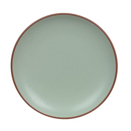 PRATO SOBREMESA DE CERAMICA KREA C/BORDA MARROM VERDE MENTA - Raffaello ...