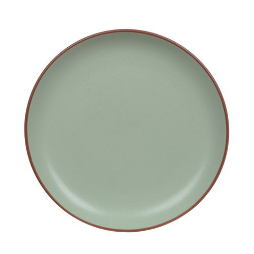 PRATO RASO DE CERAMICA KREA C/BORDA MARROM VERDE MENTA - Raffaello ...