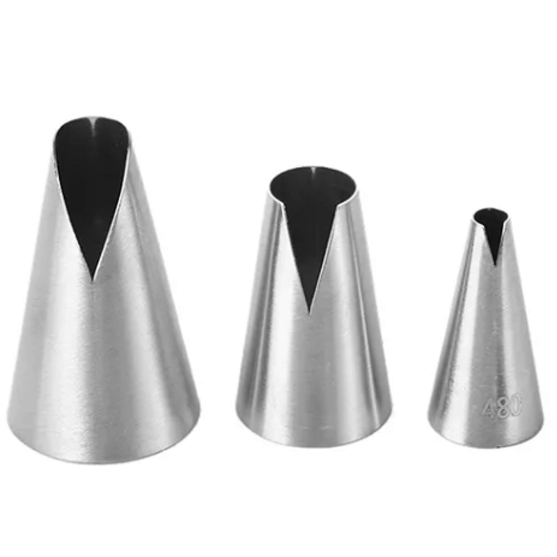 Bico inox kit com 3 peças para confeitaria - Loja do Silicone