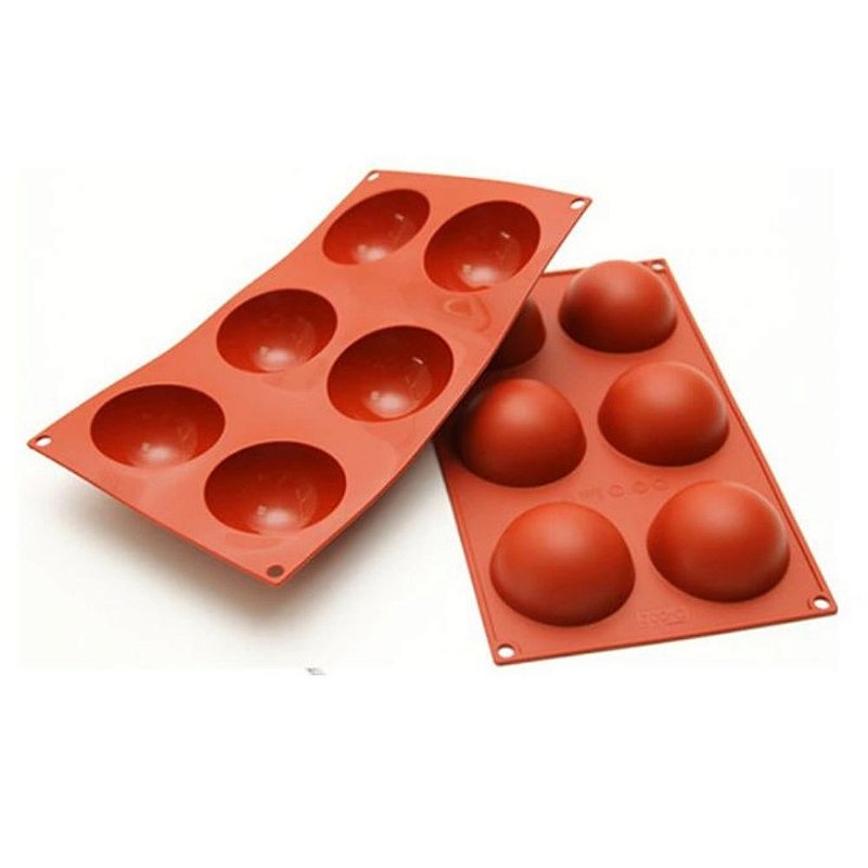 Forma de Silicone semi esfera kit com duas peças - Loja do Silicone