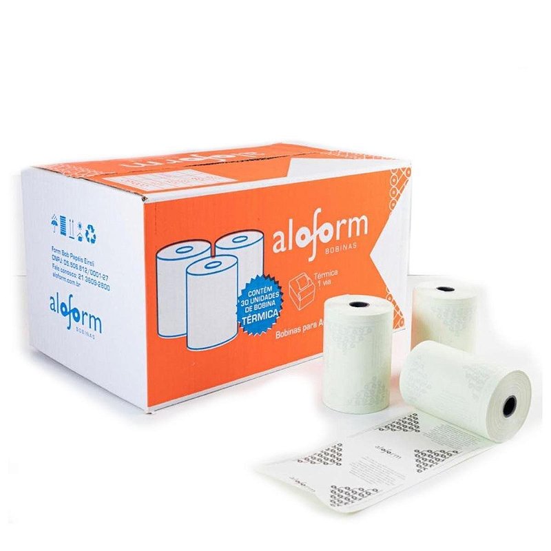 Bobina Térmica Aloform Branca 80mm x 40m Caixa com 30 Unidades em ...