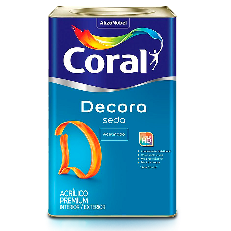 Tinta Acrílica Coral Decora Seda Premium Acetinado Lata 18 Litros ...