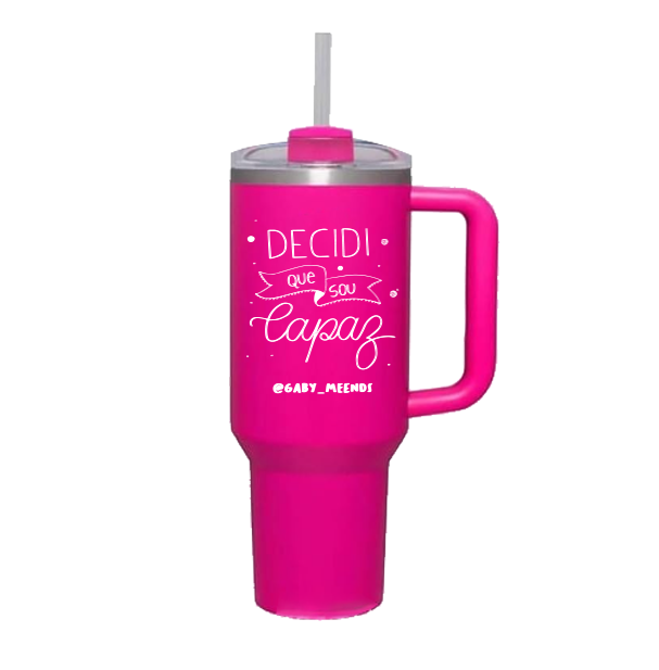 Copo Térmico com Canudo Quencher - 1,18L Personalizado. - Magicopos Personalizados