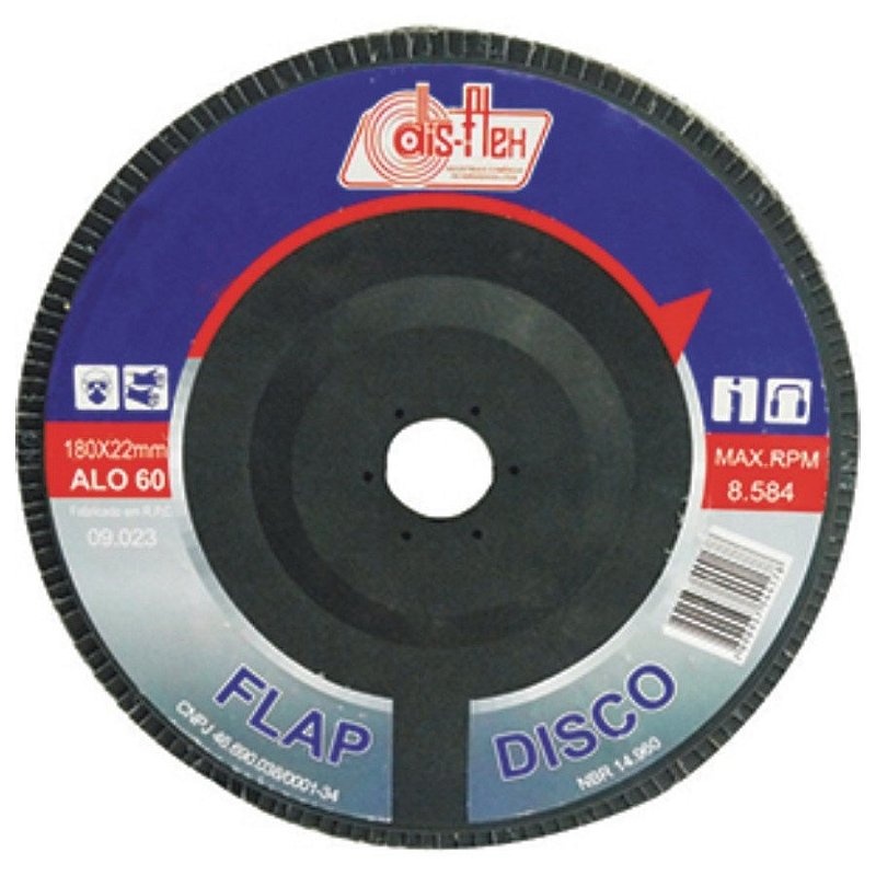 DISCO FLAP G120 180X22MM DIS-FLEX ( I ) - Fixpar Soluções em Fixação