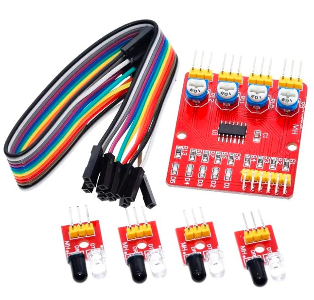 Módulo Seguidor de Linha com 4 Sensores Infravermelho para Robô ...