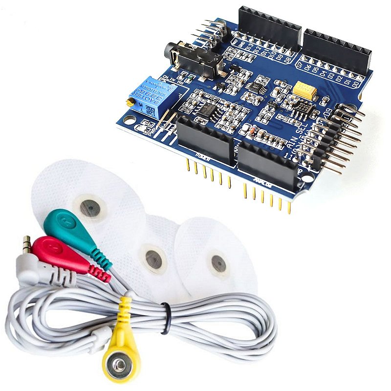 ECG EMG Sinais de Eletrocardiograma e Eletromiografia com Shield para ...