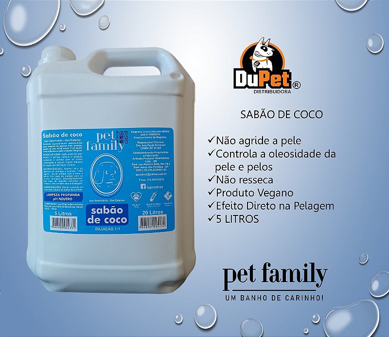 SABÃO DE COCO - Shampoo Neutro Premium Pet Family - Dupet Distribuidora ...
