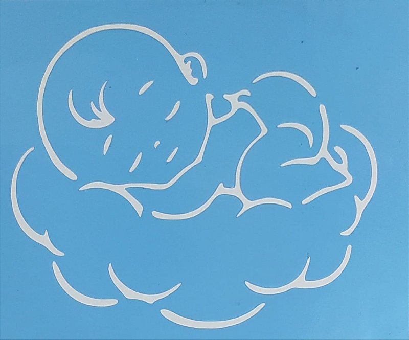 SRA-1024 - BEBÊ NUVEM - 15x13 - Estêncil para Artesanato é Stencil Rose ...