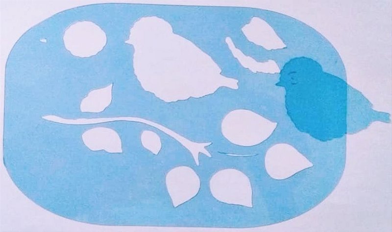 SRA-62 PÁSSARINHO SOBREPOSIÇÃO - Estêncil para Artesanato é Stencil ...