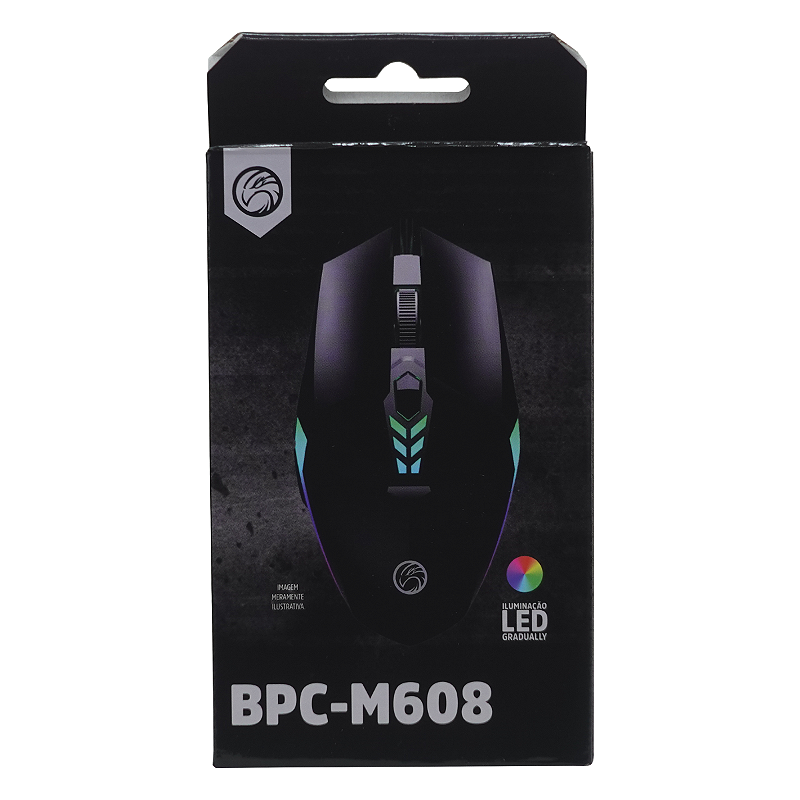 MOUSE USB BRAZILPC GAMER BPC-M608 C/ ILUMINAÇÃO LED GRADUALLY BOX ...