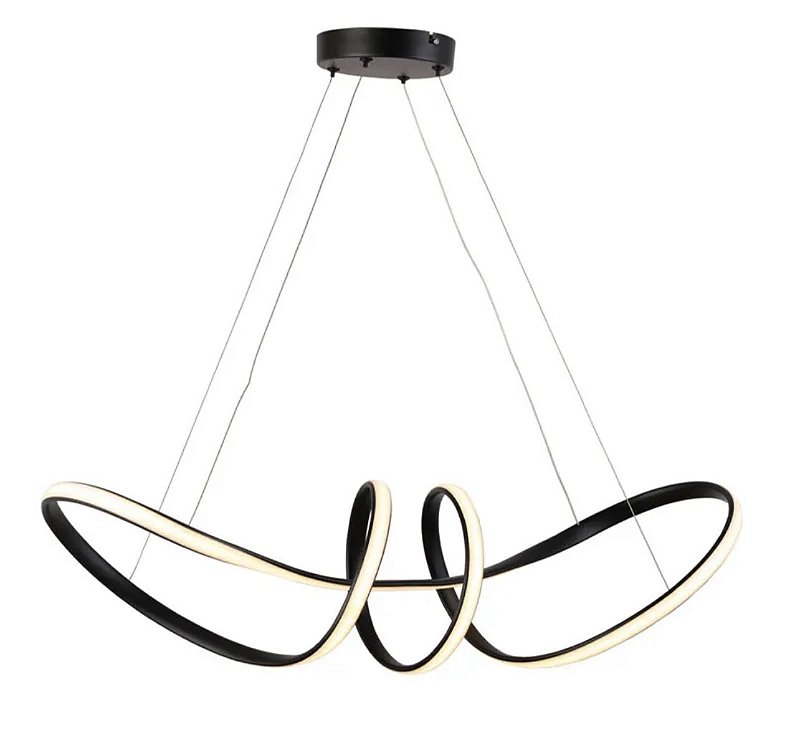 Lustre Pendente LED 36W Espiral Arcturo Moderno Preto 3000K Bivolt ...