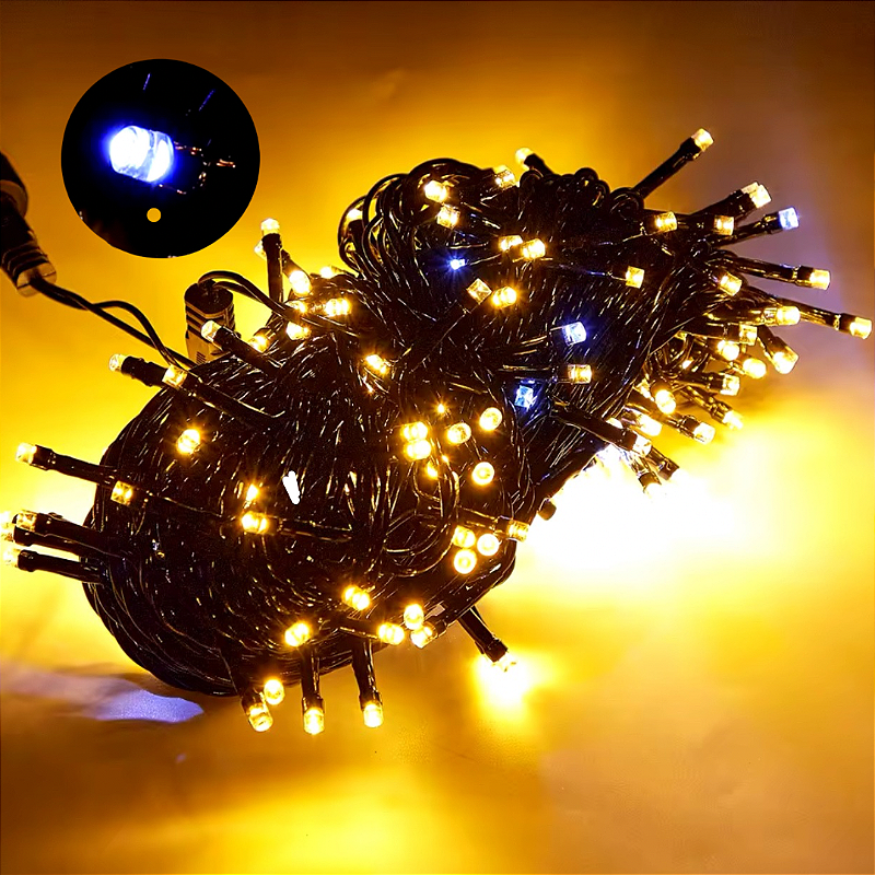 Pisca LED Natal Strobo 100 Lâmpadas IP44 10 Metros Branco Quente 220V ...