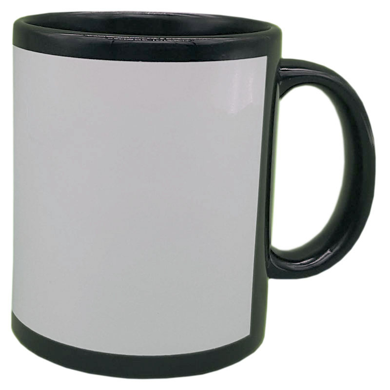 Caneca Preta Com Tarja Branca Importada - Império da Sublimação | A ...