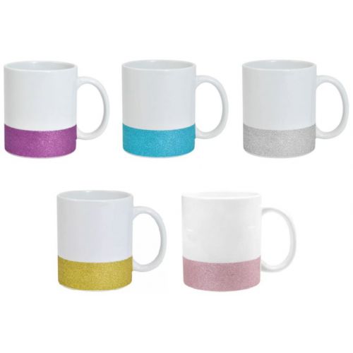 Caneca Porcelana Branca com base Glitter - Atacadão Multimídia Caneca Porcelana Branca com base Glitter - Atacadão Multimídia