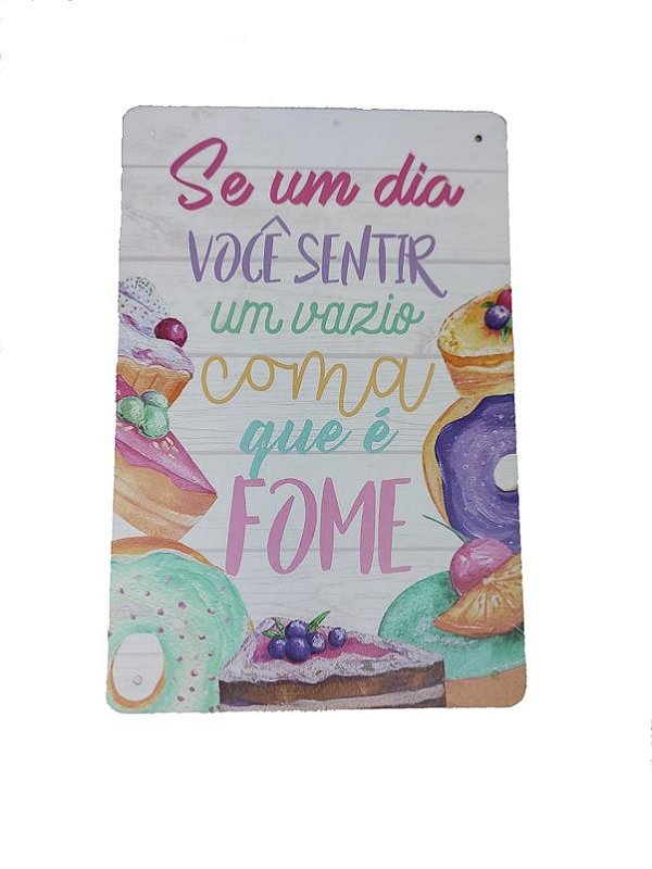 Placa Decorativa Em Mdf Fome Quadro / Quadrinho Decoração - Loja ...