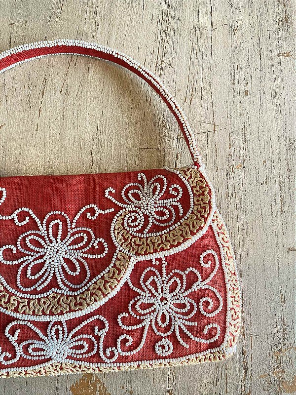 Bolsa Clutch Vermelha Bordada (P) - luzdavillashop Bolsa Clutch Vermelha Bordada (P) - luzdavillashop