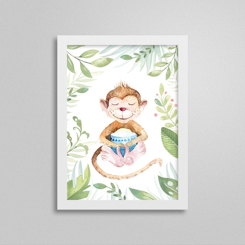 Quadro Bichinho Fofinho - Macaco Brincando - Decor Quadros - Bebê e ...