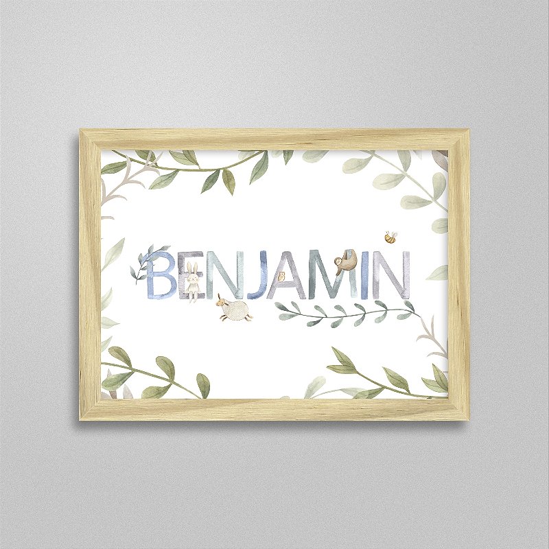 Quadro Personalizado com nome Benjamin - Decor Quadros - Bebê e Infantil