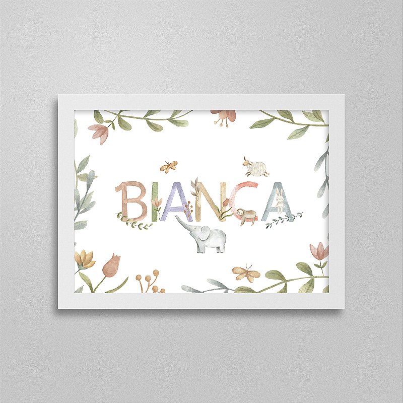 Quadro Personalizado com nome Bianca - Decor Quadros - Bebê e Infantil