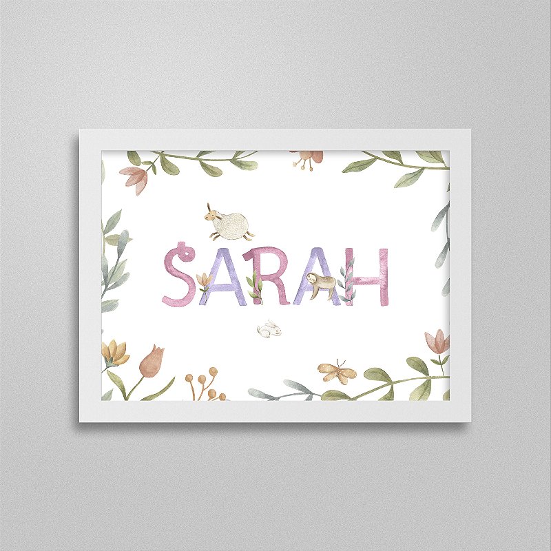 Quadro Personalizado com nome Sarah - Decor Quadros - Bebê e Infantil