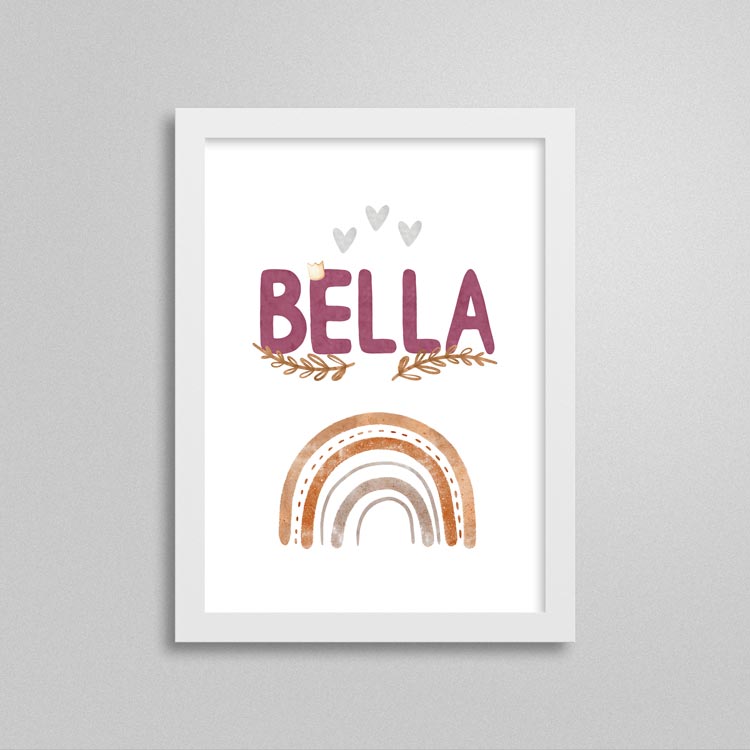 Quadro personalizado com nome Bella - Decor Quadros - Bebê e Infantil