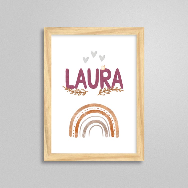 Quadro personalizado com nome Laura - Decor Quadros - Bebê e Infantil