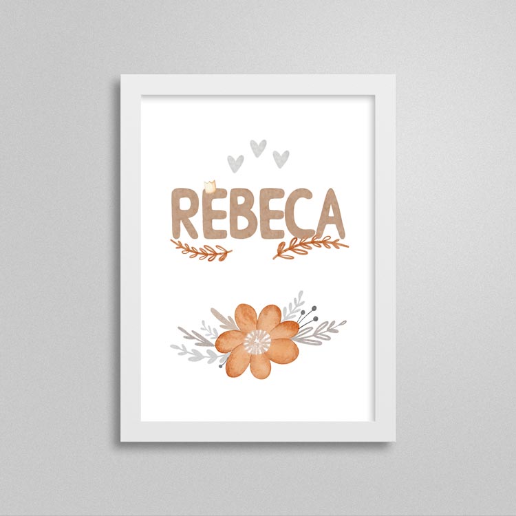 Quadro personalizado com nome Rebeca - Decor Quadros - Bebê e Infantil