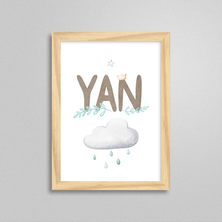 Quadro personalizado com nome Yan - Decor Quadros - Bebê e Infantil