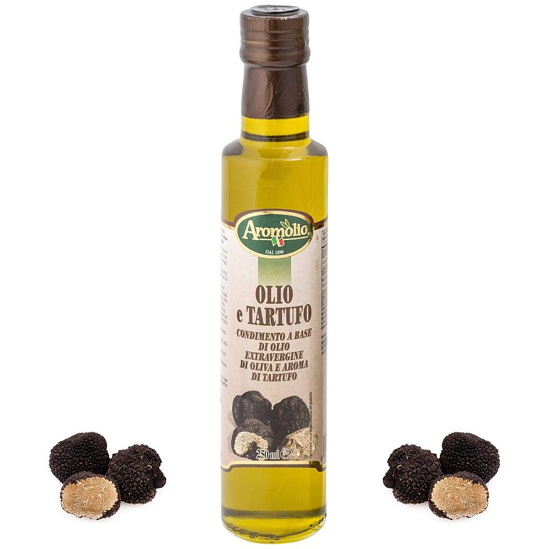 Azeite Italiano Aromolio Extra Virgem Com Lascas de Trufa Negra 250ml ...