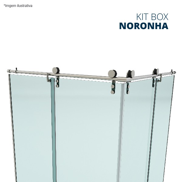 Kit box para banheiro com porta de correr de canto, perfil redondo com ...