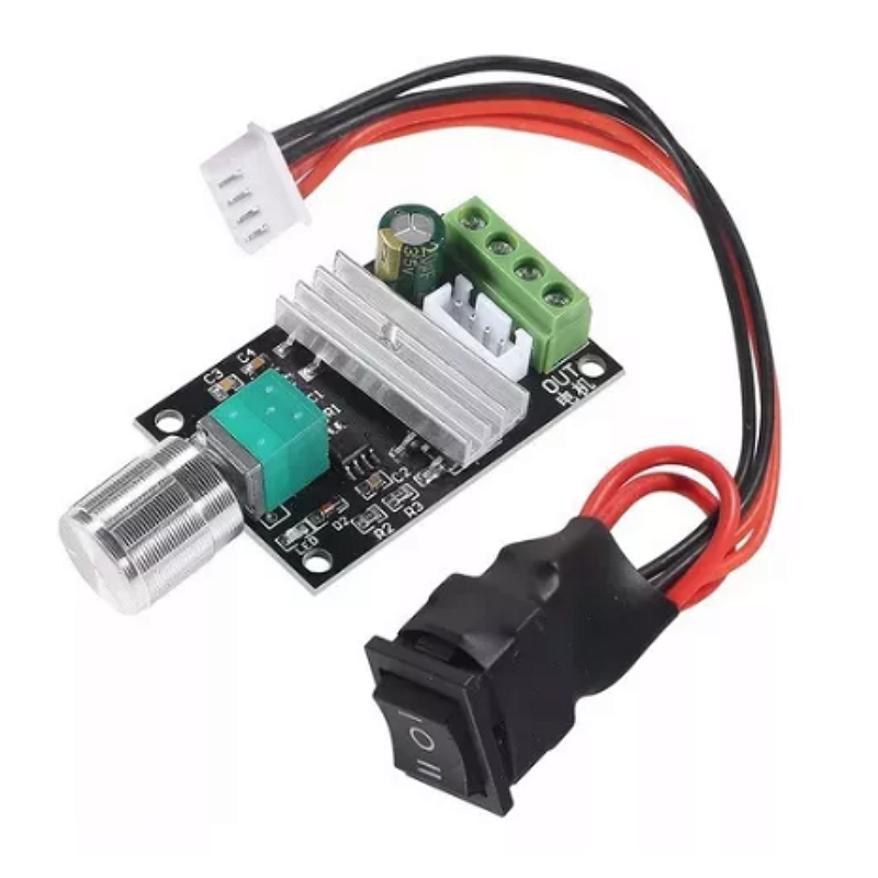CONTROLADOR DE VELOCIDADE PWM 6 a 28v COM CHAVE DE ROTAÇÃO DO MOTOR ...