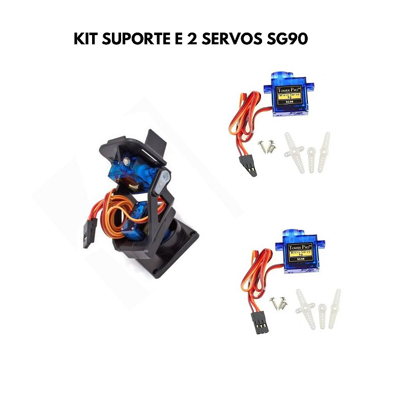 KIT SUPORTE PAN TILT PARA SG90 + 2 SERVO SG90 - ARDUCORE - Robótica Educacional arduino