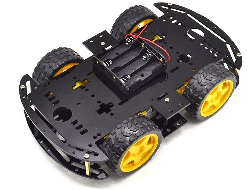 KIT CHASSI COM 4 RODAS 4WD - PRETO - ARDUCORE - Robótica Educacional ...