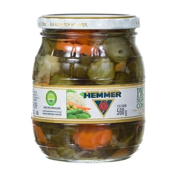 Picles Suave em Conserva 450g Drenado - Ingredientes Santa Vita