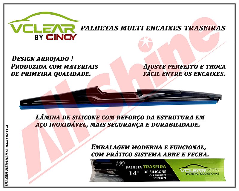 VC1269 - PALHETA VCLEAR MULTI ENCAIXE TRASEIRA - 10 POLEGADAS - All Shine