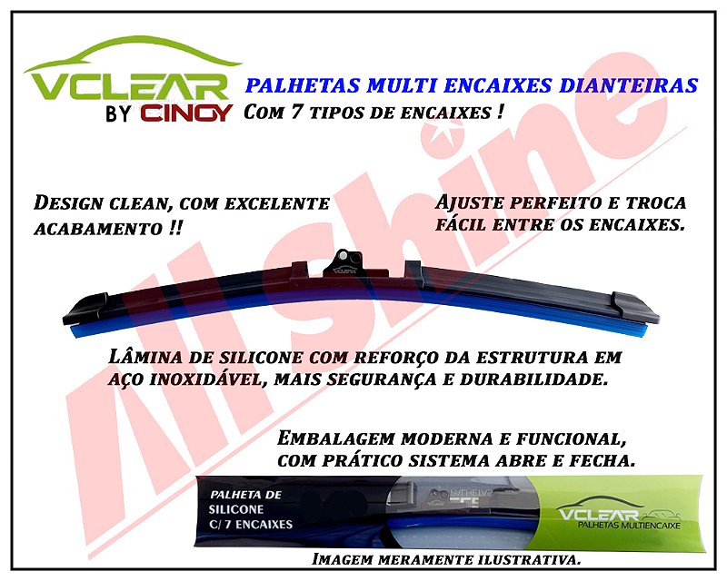 VC21 - PALHETA VCLEAR MULTI ENCAIXE DIANTEIRA - 21 POLEGADAS - All Shine