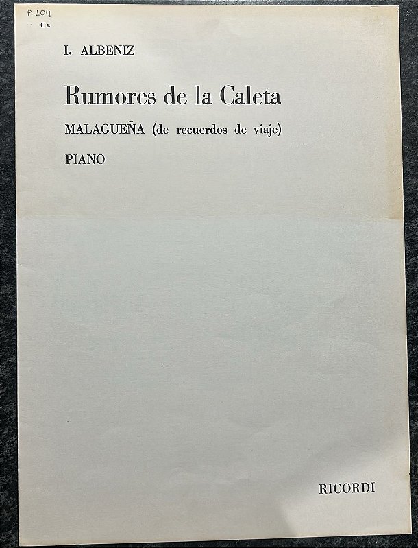 RUMORES DE LA CALETA - partitura para piano - Albeniz - Recanto Musical