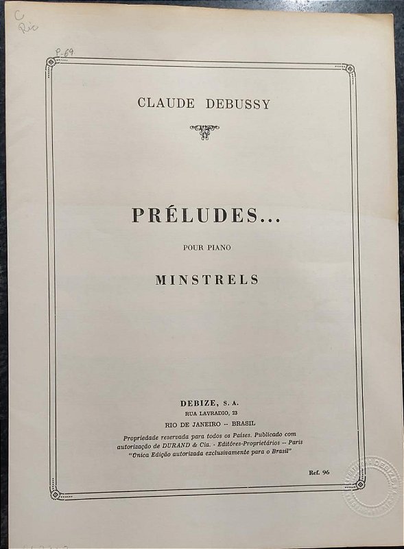 MINSTRELS (Preludes) - partitura para piano - Claude Debussy - Recanto ...