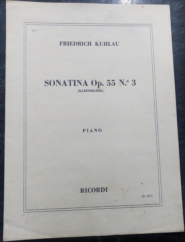 KUHLAU – SONATINA OPUS 55 N° 3 – Editora Ricordi - Recanto Musical
