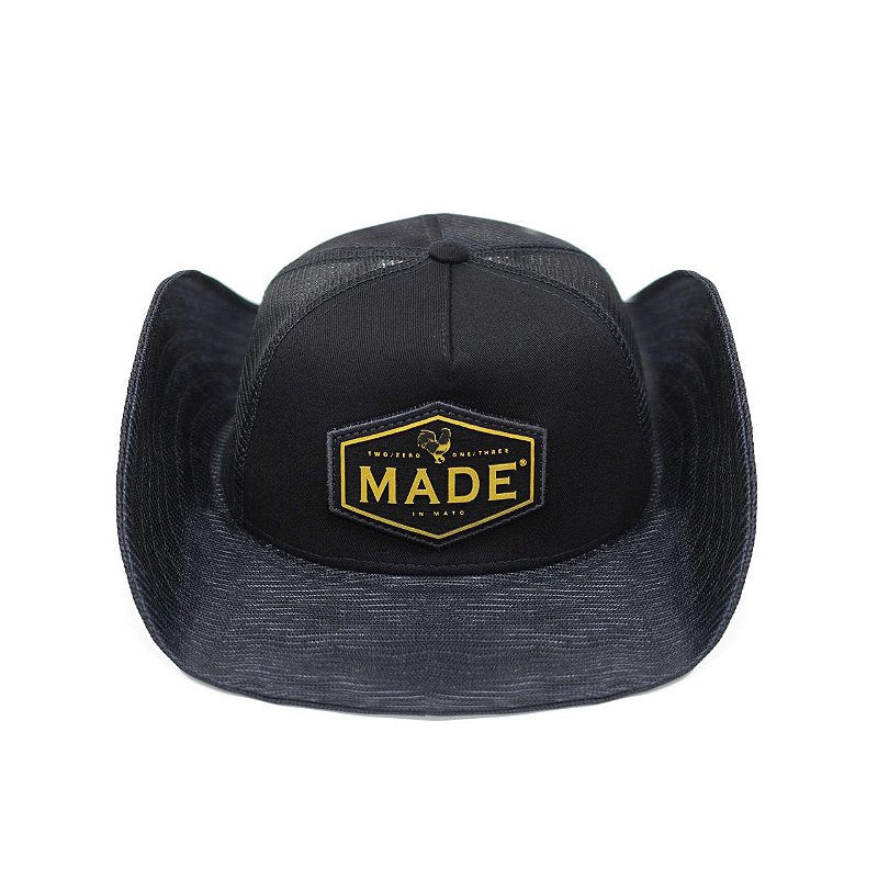 Boné Cap Hat Made in Mato Country Patch Hexagonal Preto - Qualidade e ...