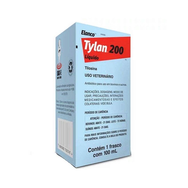 Tylan 200 Tilosina 100mL - Elanco - Agrocampo Giordani: Produtos ...