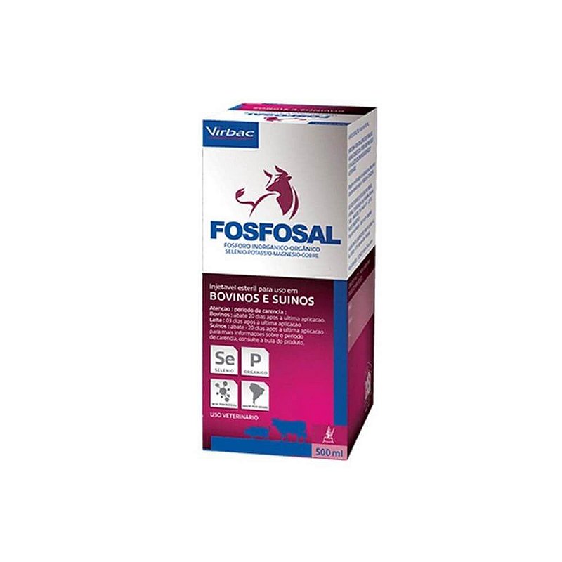 Fosfosal Mineral Injetavel 500mL - Virbac - Agrocampo Giordani ...