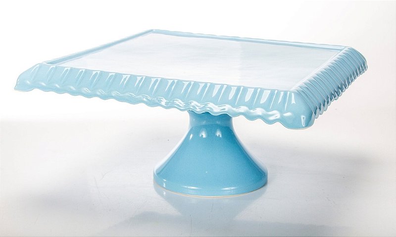 Boleira Quadrada Azul Candy - Cerâmica Artbel