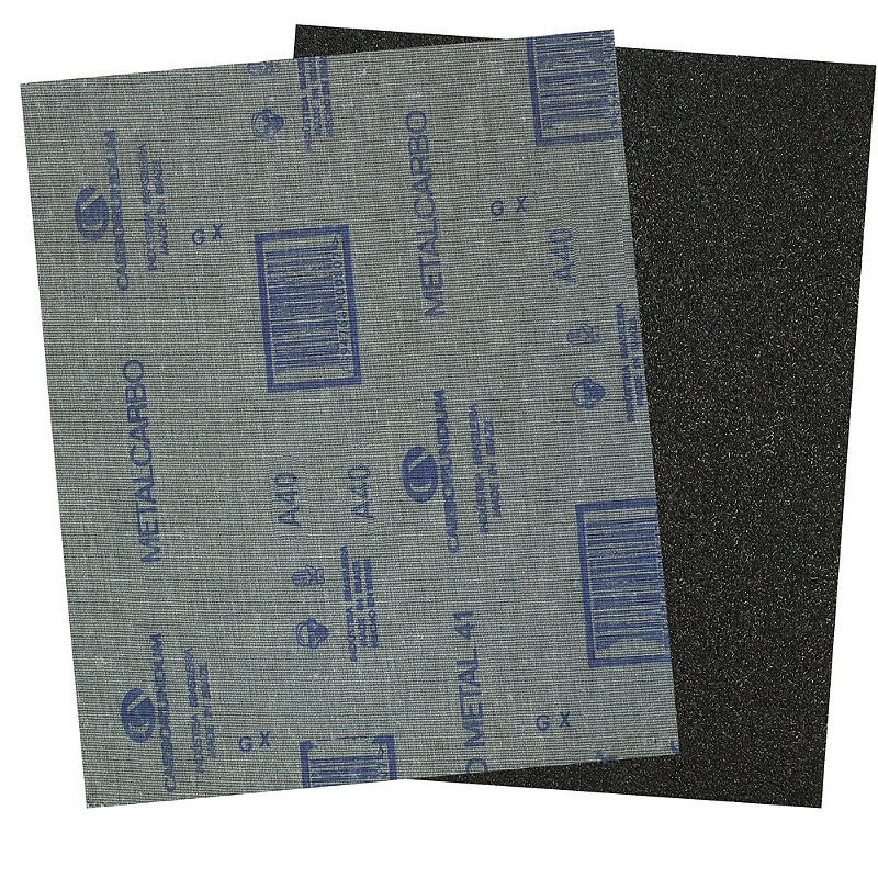 Pacote com 200 Folha de Lixa Pano Metal CAR41 Grão 40 225 x 275 mm ...
