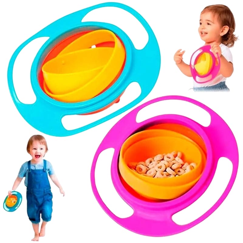 Prato Giro Bowl, pratuinho mágico, prato que não deixa comida cair ...