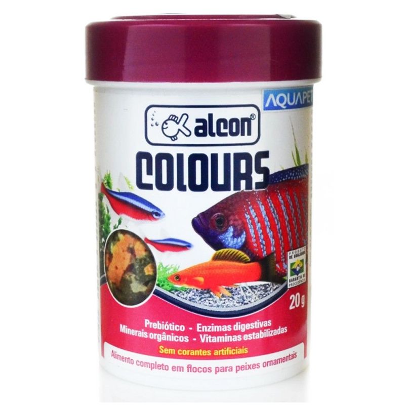 Ração Alcon Colours Flocos para Peixes - 20g Nutrição e Realce de Cor ...